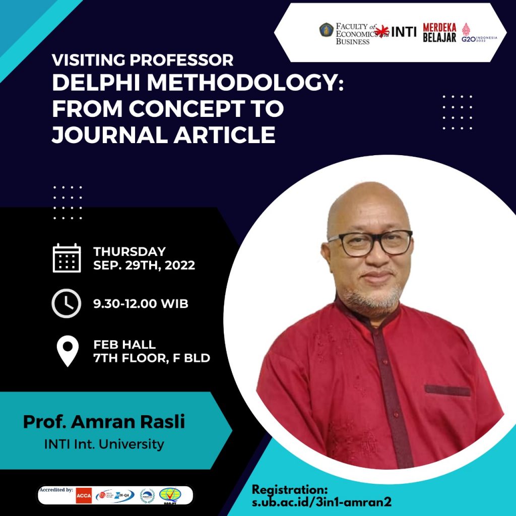 Visiting Professor, Delphi Methodology From Concept To Journal Article ...