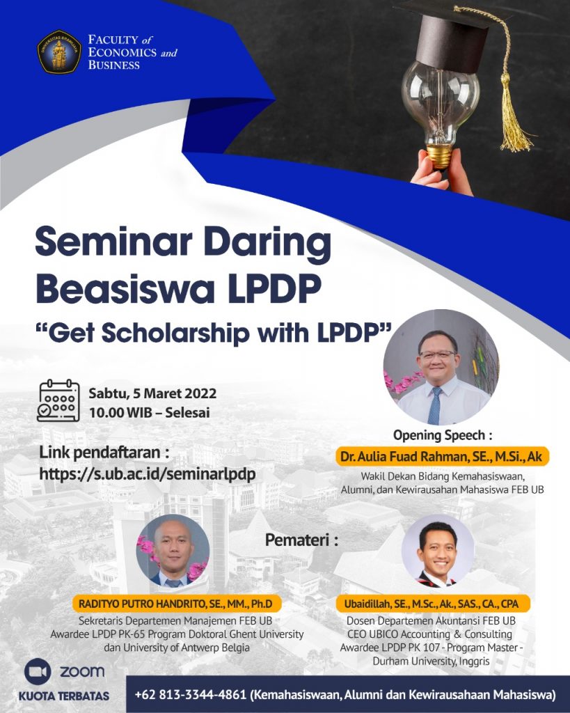 Seminar Daring Beasiswa LPDP - Fakultas Ekonomi dan Bisnis Universitas Brawijaya