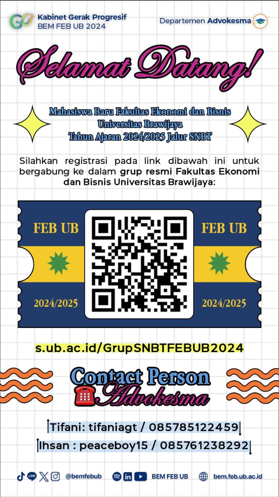 Pengumuman Grup Angkatan untuk MABA FEB UB Jalur SNBT 2024 - Fakultas ...