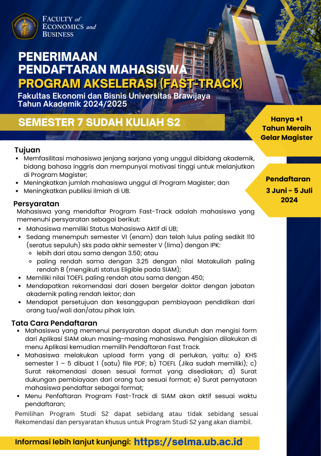 Pendaftaran Program Fast Track S2 Gelombang II FEB UB - Fakultas ...